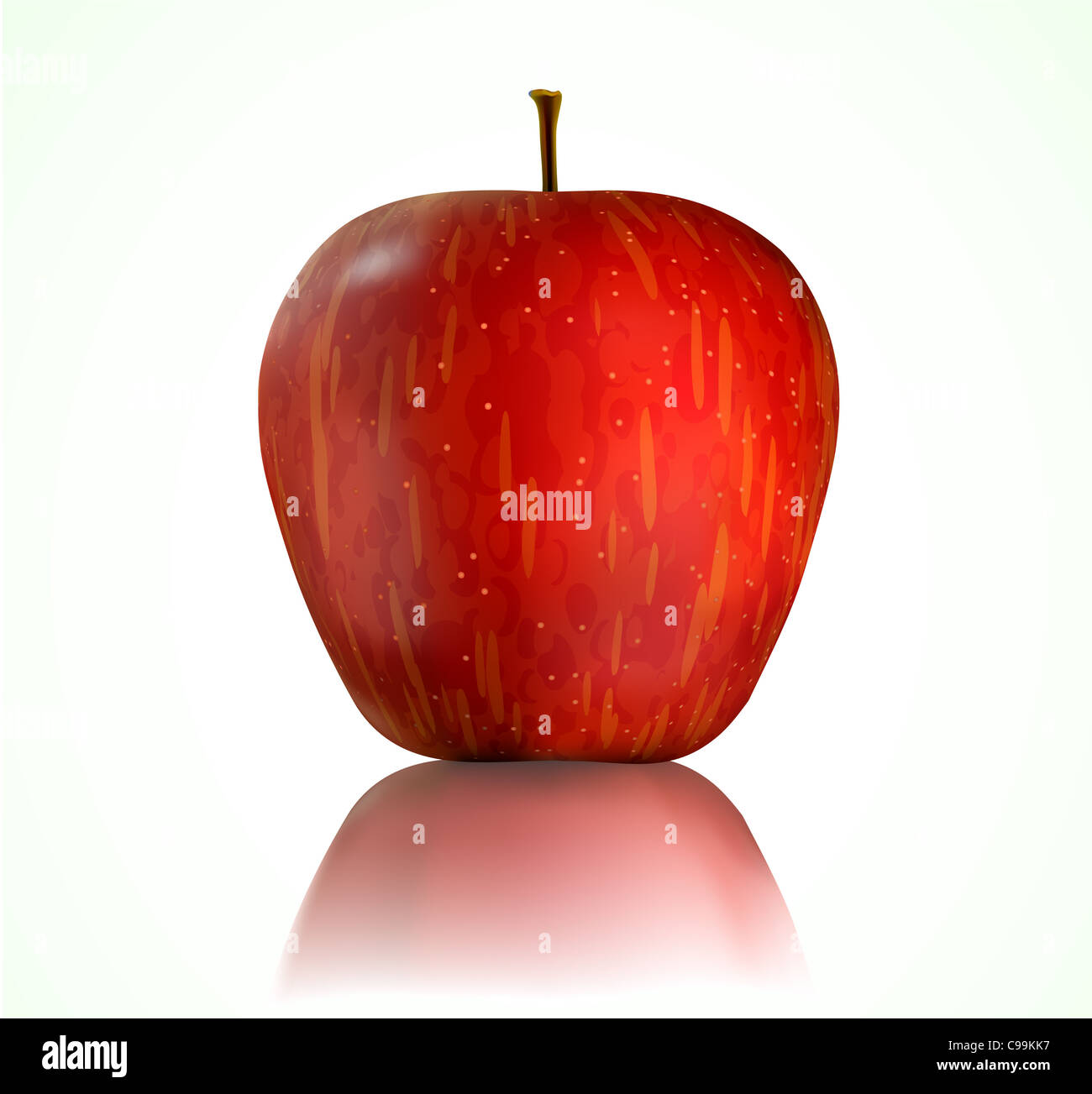illustration of detailed big shiny red apple Stock Photo - Alamy