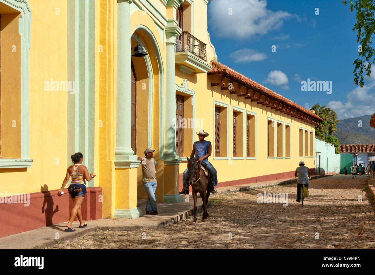 Colorful street scene from Trinidad Stock Photo - Alamy