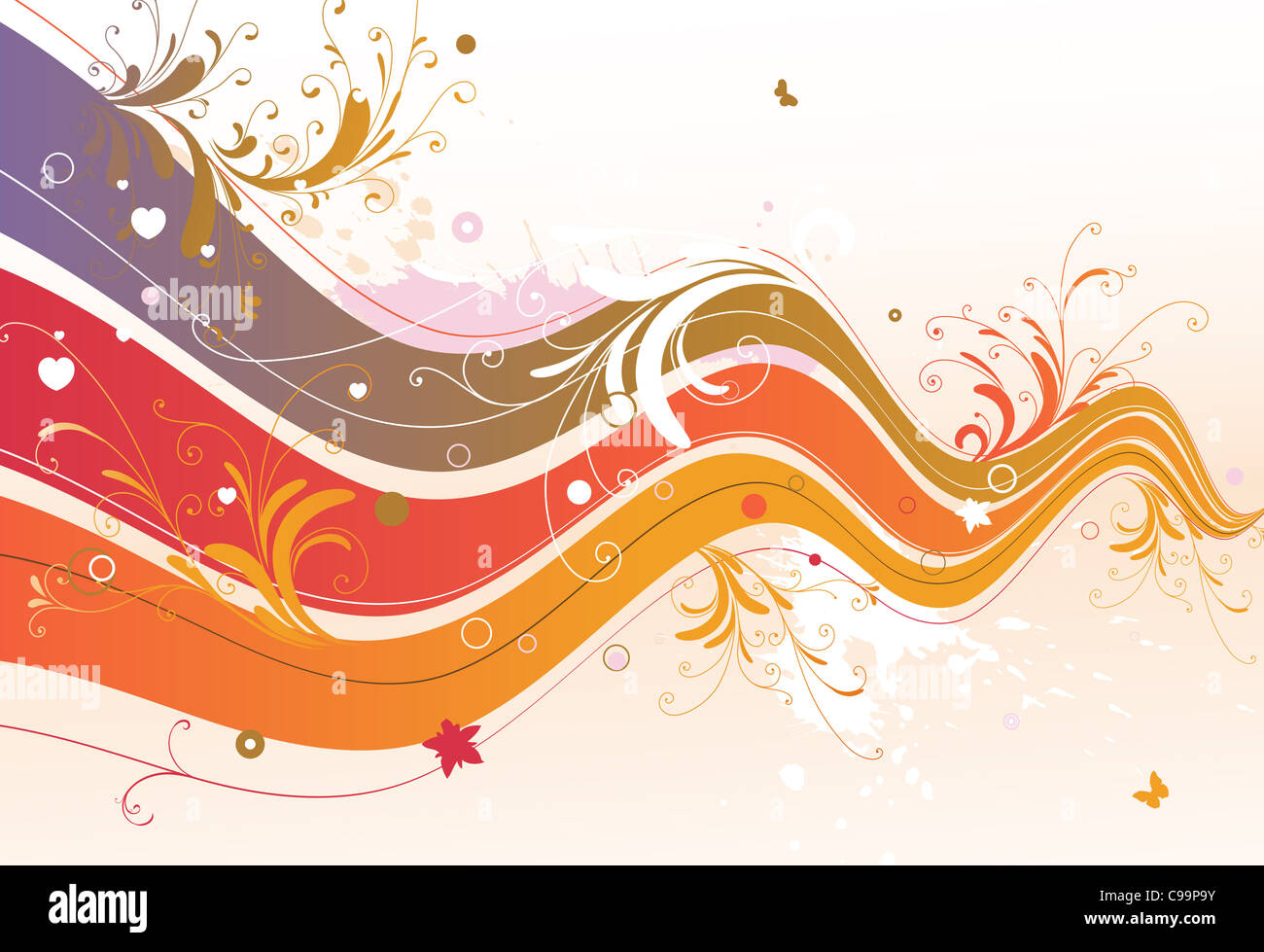 illustration of style floral colored background Stock Photo - Alamy