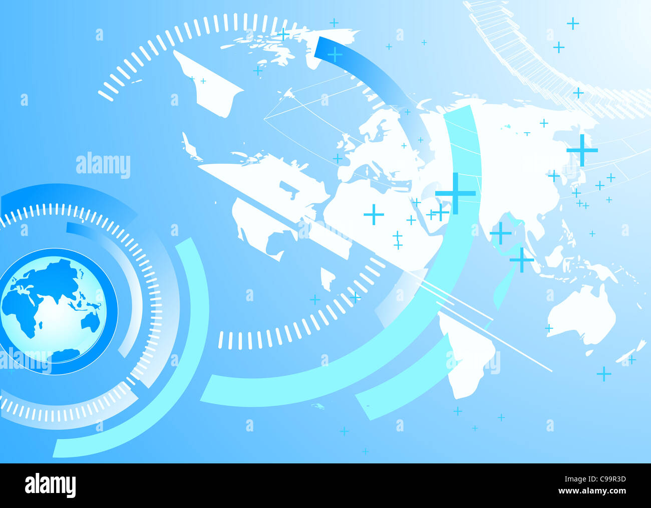 illustration of abstract background with map and circles Stock Photo ...