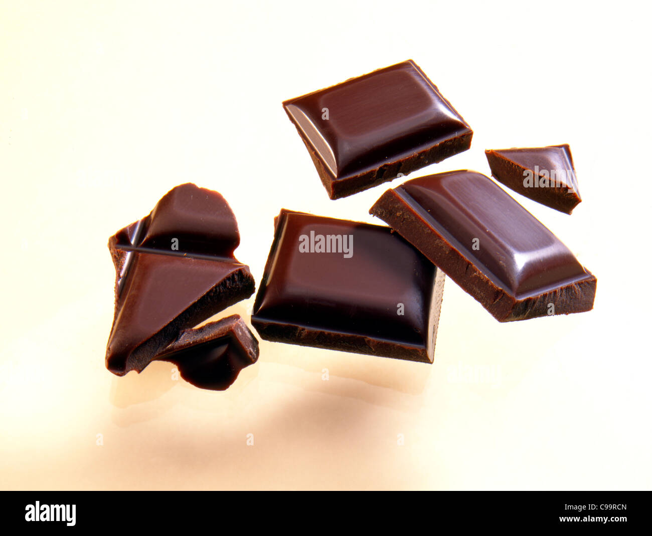 Squares of chocolate Stock Photo - Alamy