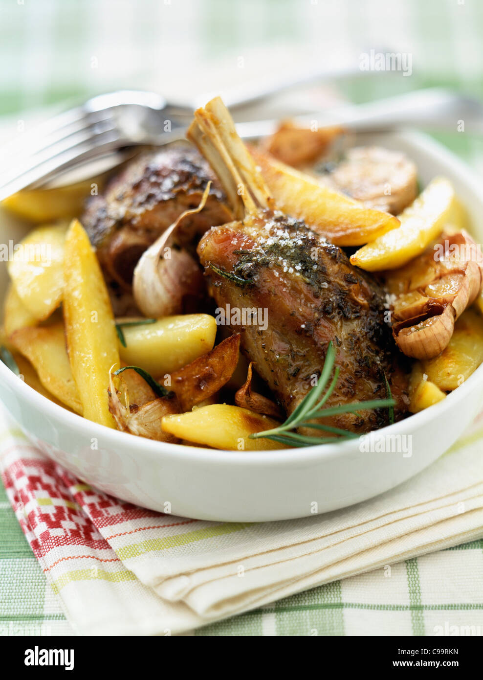 lamb with garlic cream Stock Photo - Alamy