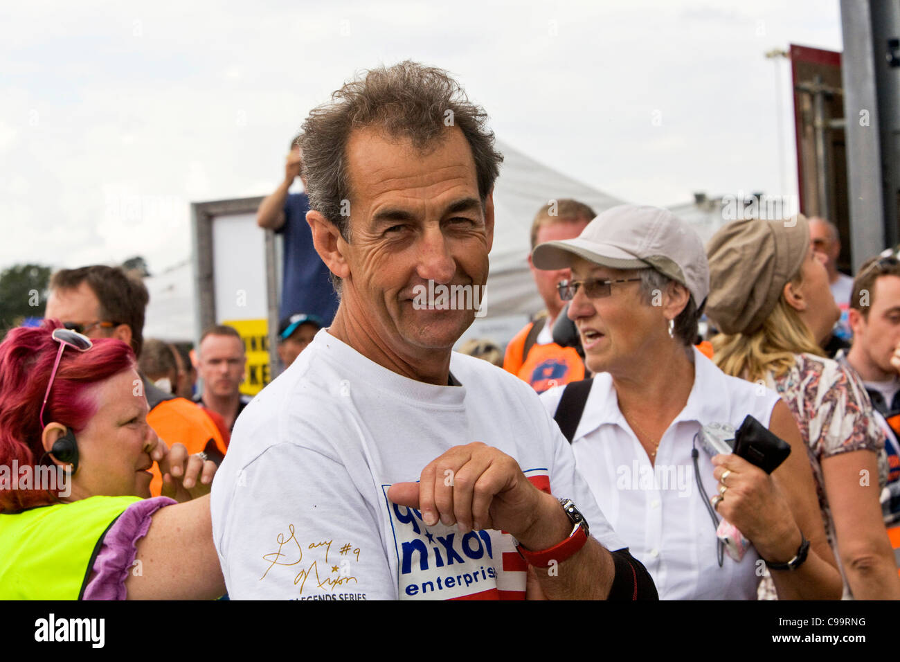 Steve Parrish, BBC Motor Bike commentator at Mallory Park Racing ...