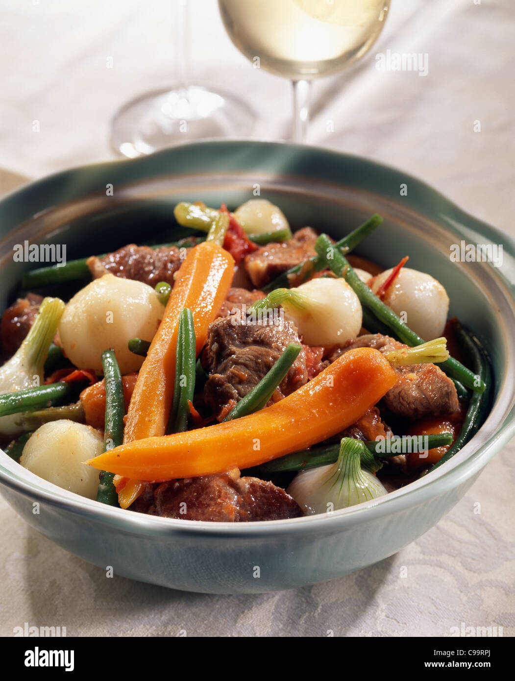 mutton and spring vegetable stew Stock Photo - Alamy
