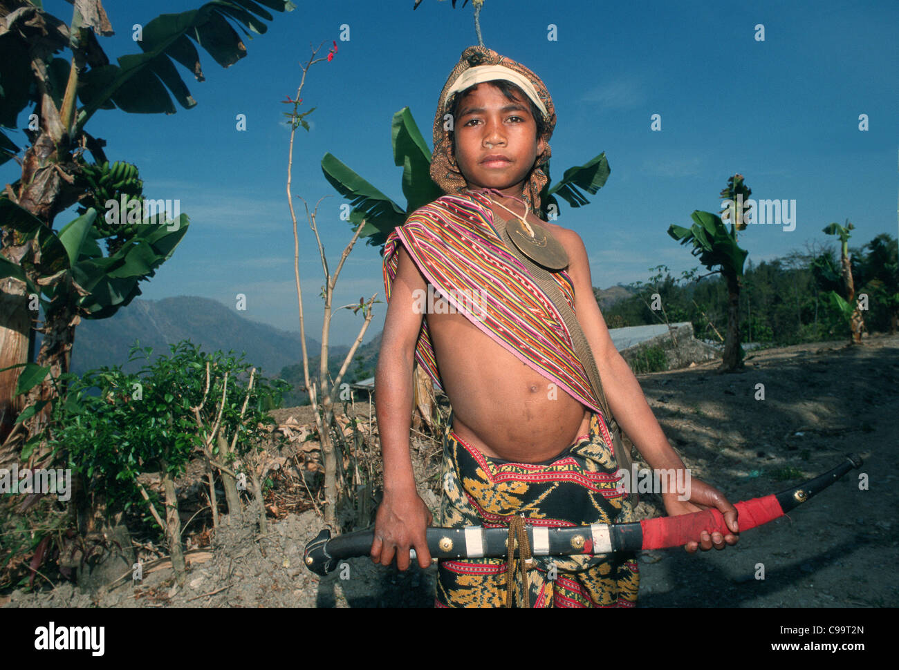 Child. Traditional ceremony. East Timor Stock Photo - Alamy