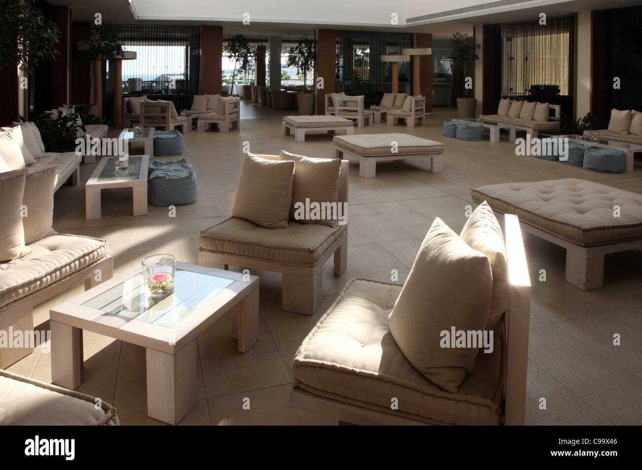 The lobby of Capo Bay Hotel, Protaras, Cyprus Stock Photo - Alamy