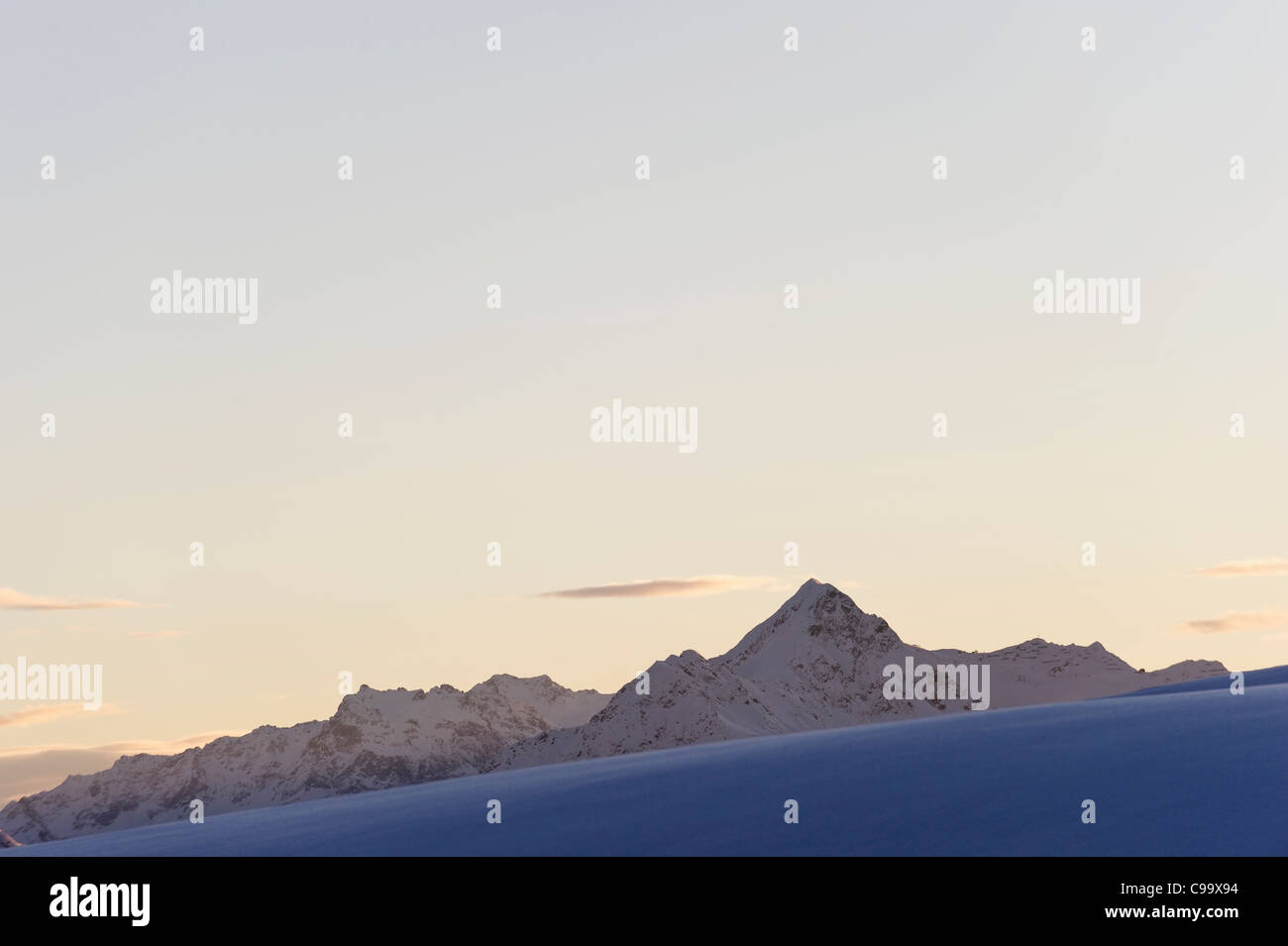 Austria, Zuers, View of alps at dawn Stock Photo - Alamy