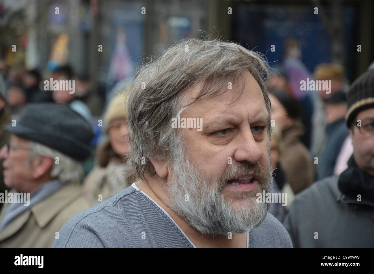 Slavoj Zizek, famous Slovenian philosopher, attended demonstration ...