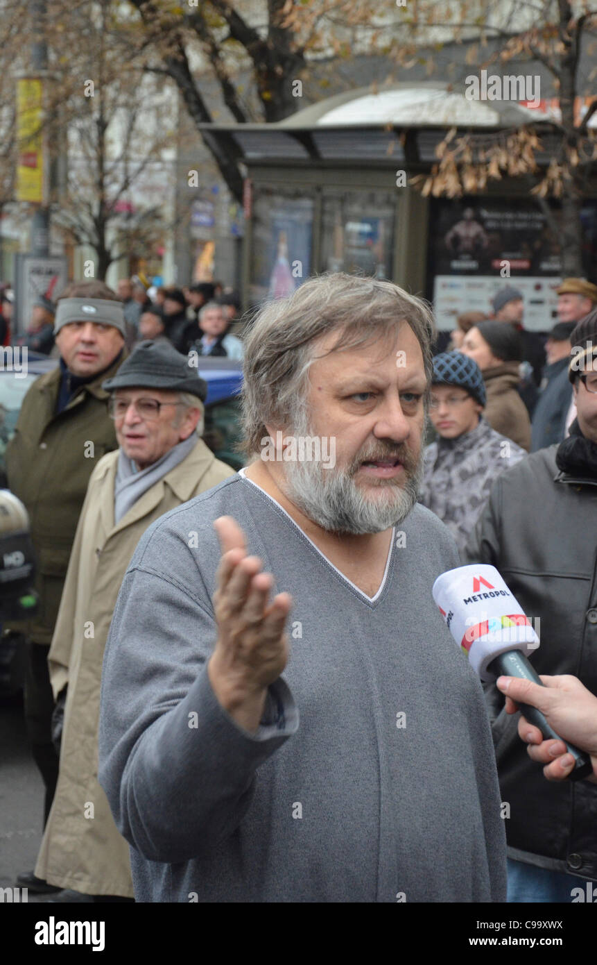Slavoj Zizek, famous Slovenian philosopher, attended demonstration ...