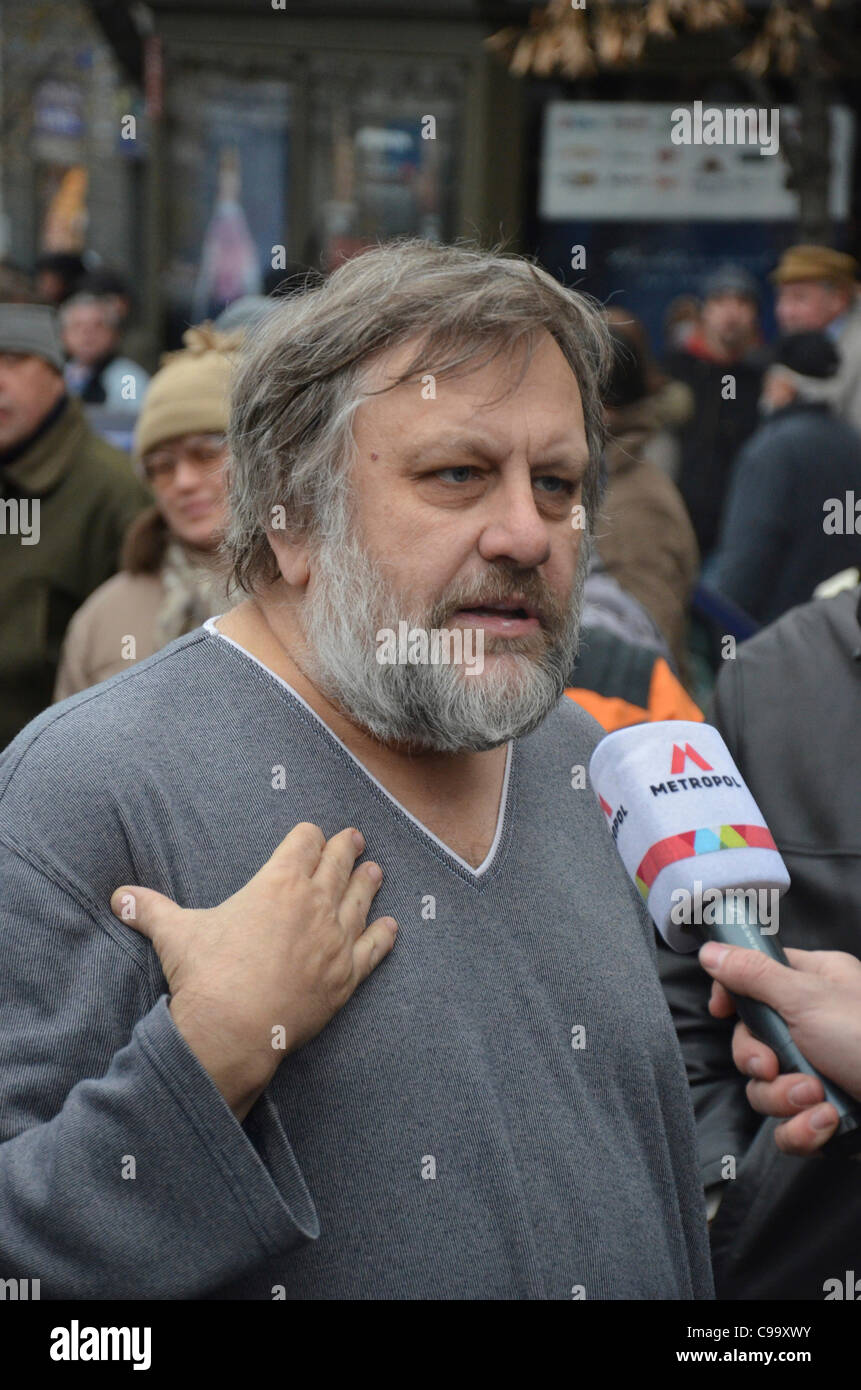 Slavoj Zizek, famous Slovenian philosopher, attended demonstration ...