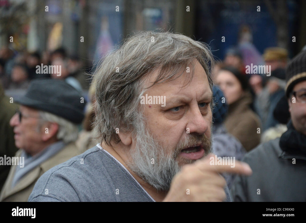 Slavoj Zizek, famous Slovenian philosopher, attended demonstration ...