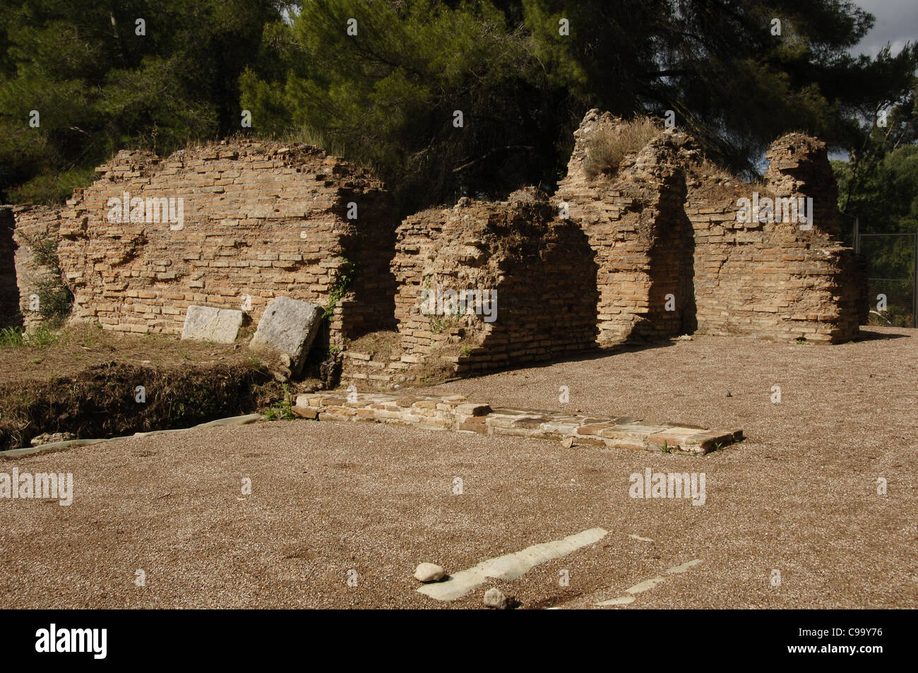 Greek Art. Sanctuary of Olympia. Ruins of the Greek baths. Ca. 480 B.C ...