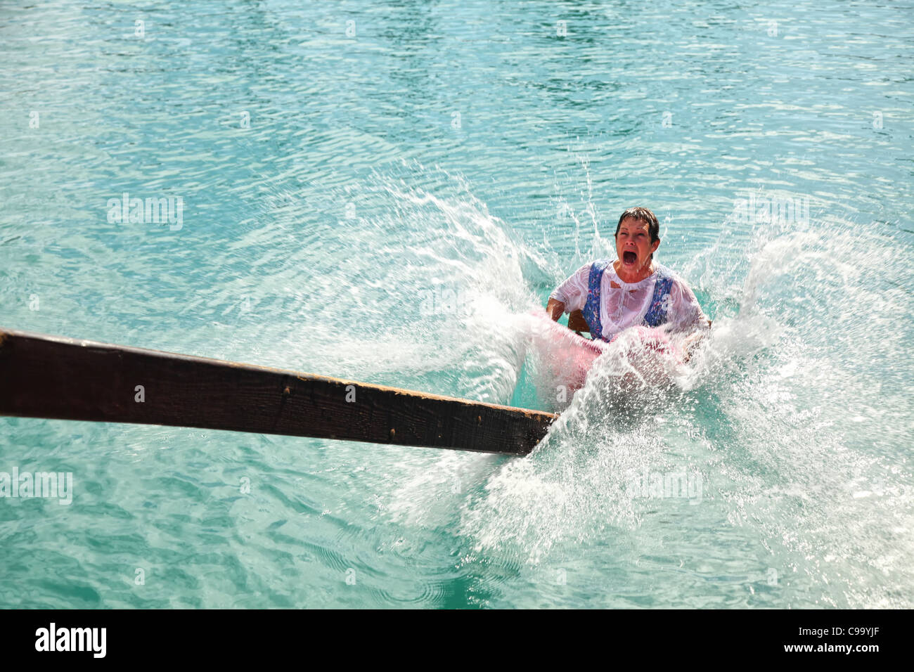 A woman is sentenced to the 'The Dunking Stool', as a "nag and gossip ...