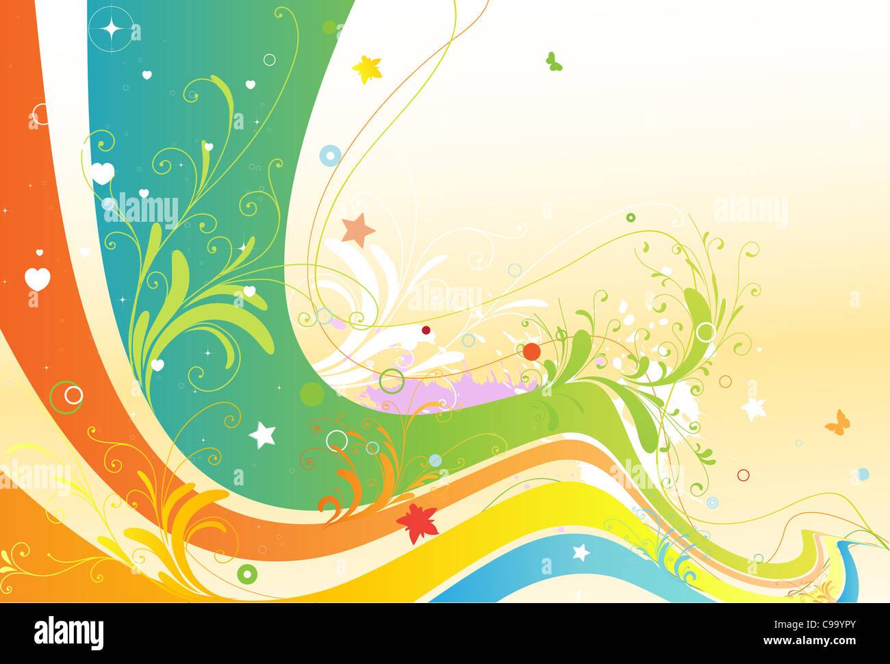 illustration of style floral spring background Stock Photo - Alamy