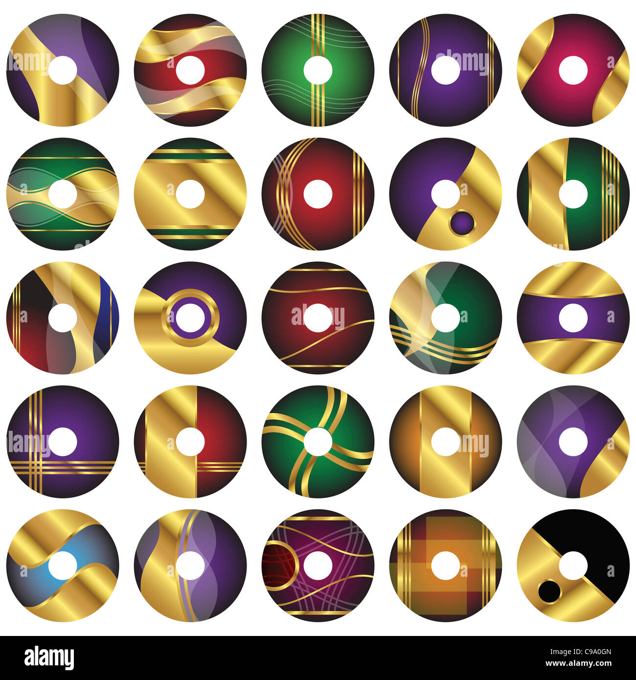 Set of 25 abstract CD or DVD labels Stock Photo - Alamy