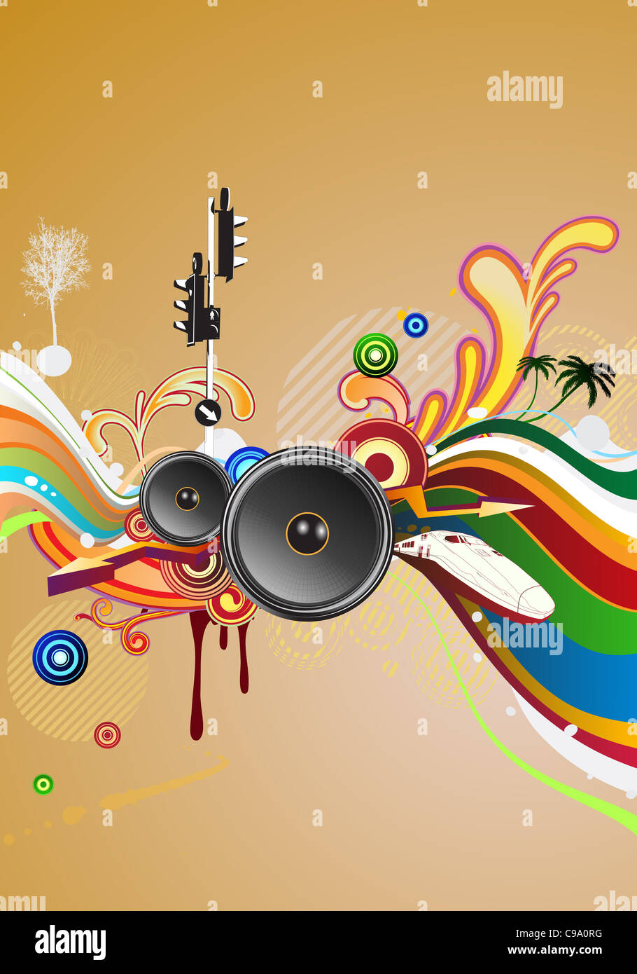 illustration of shiny abstract party design Stock Photo - Alamy