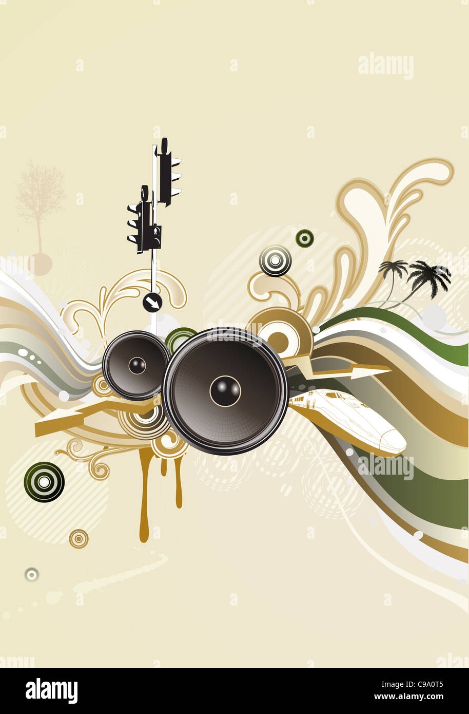 illustration of shiny abstract party design Stock Photo - Alamy