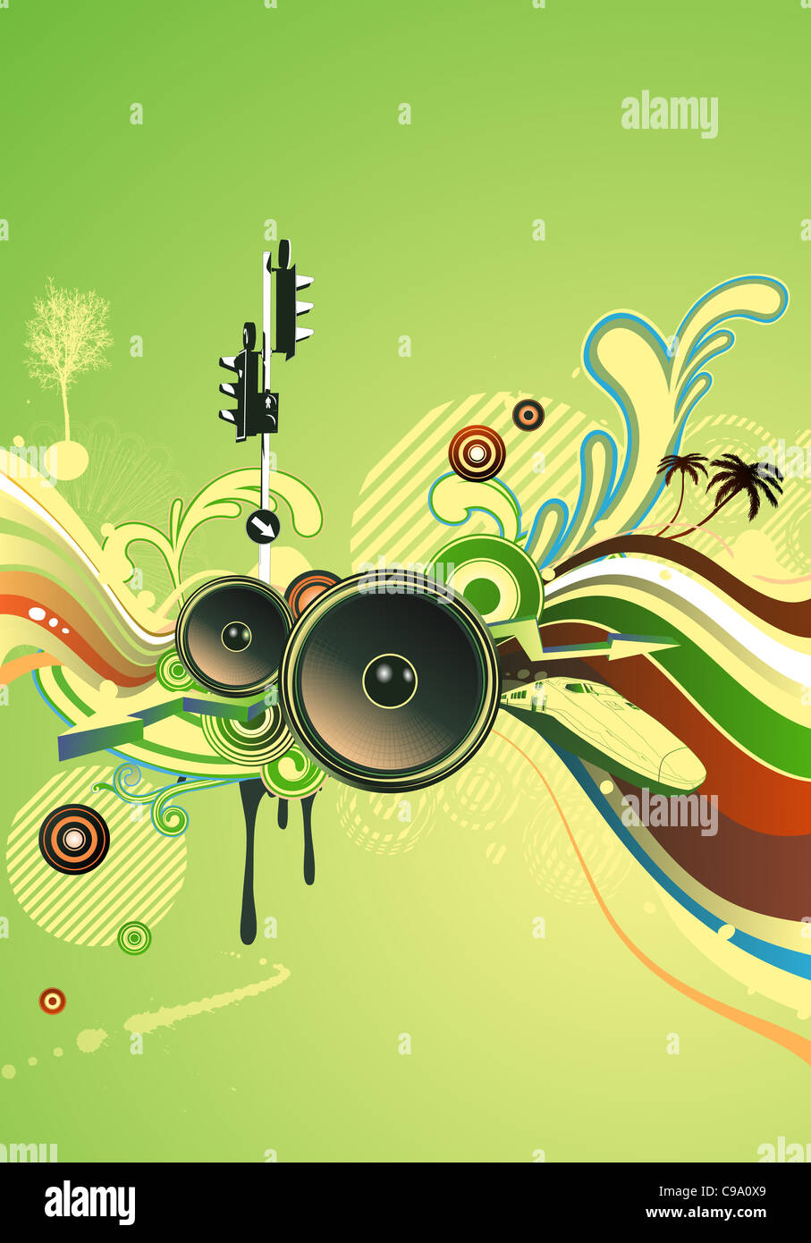 illustration of shiny abstract party design Stock Photo - Alamy