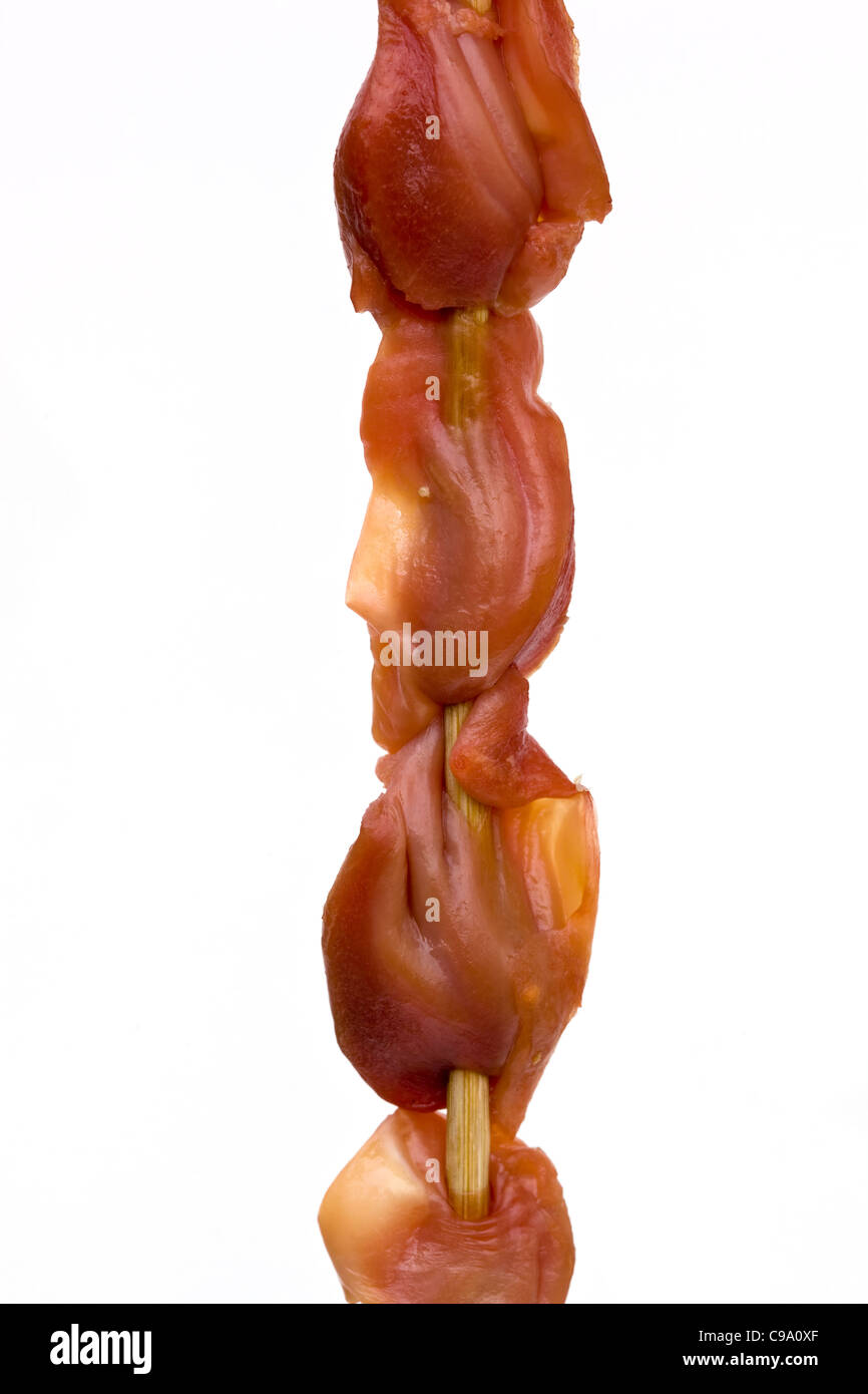 Raw Chicken Gizzard on a stick on sale at Donghuamen Market in ...