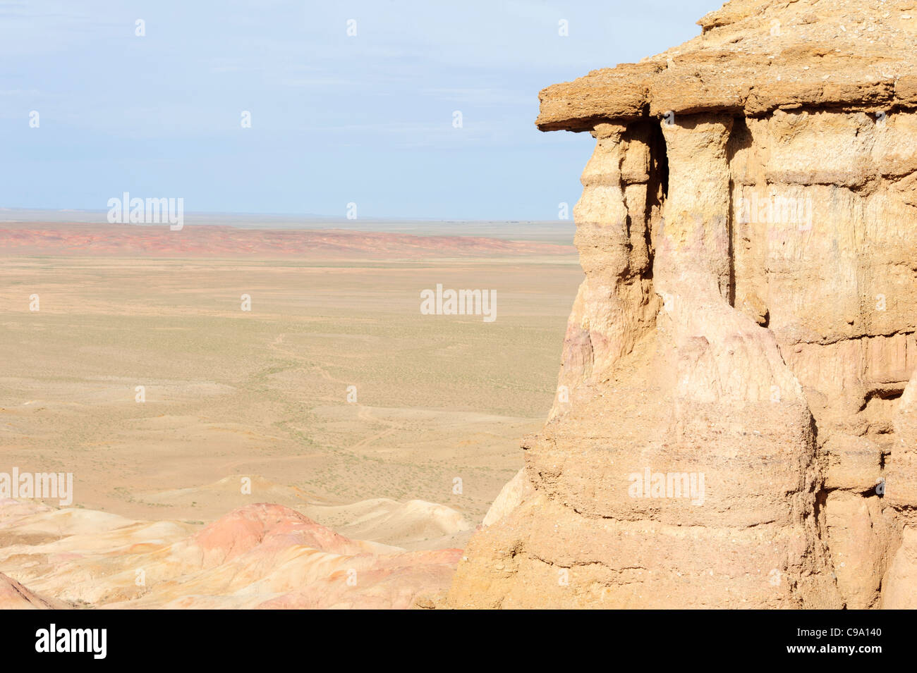 Tsagaan suvraga red cliffs (also named White Stupa) in Mongolia Stock ...