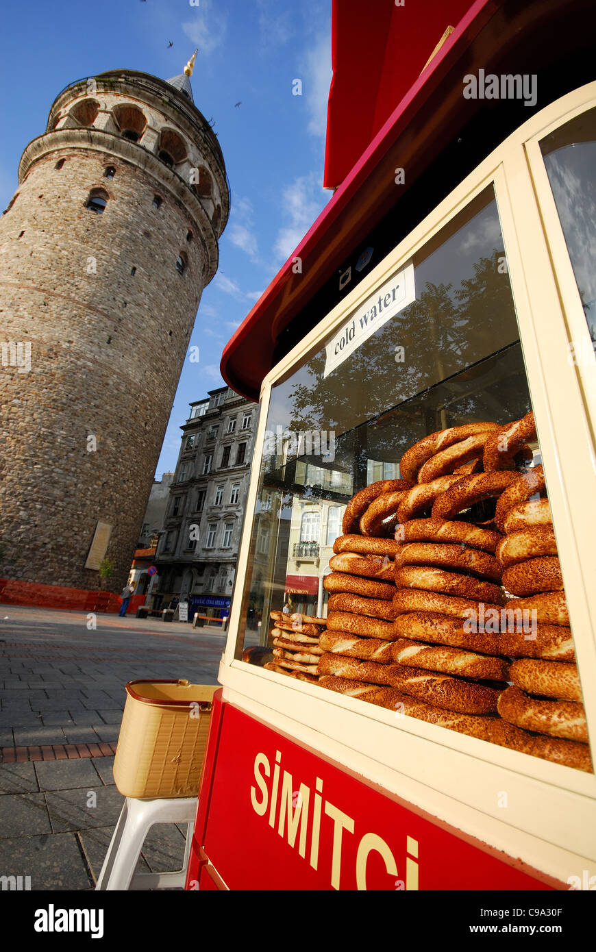 ISTANBUL, TURKEY. One of Istanbul's ubiquitous simit carts by the ...