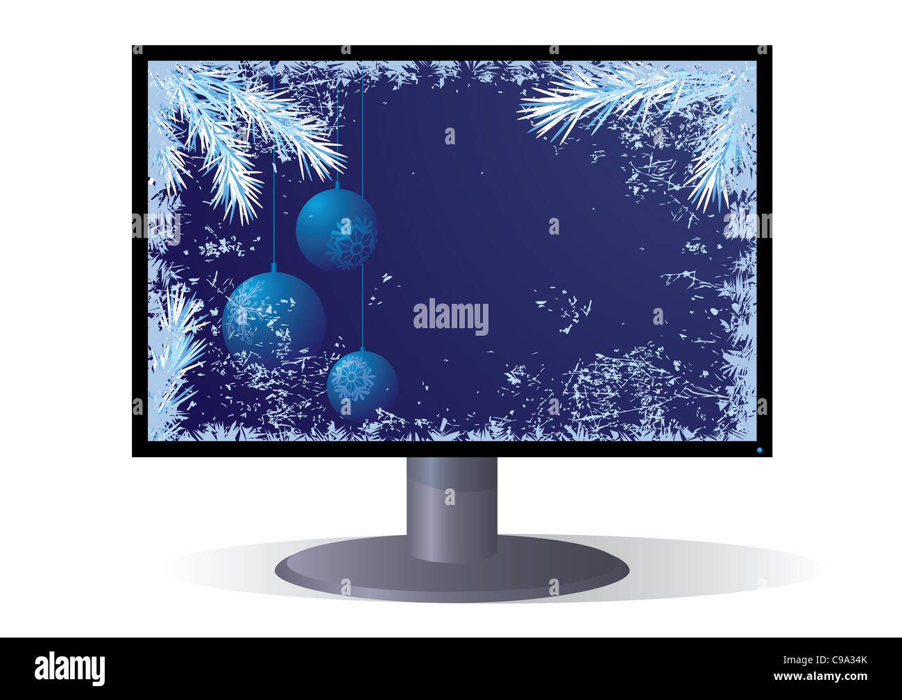 illustration of the Christmas LCD monitor Stock Photo - Alamy