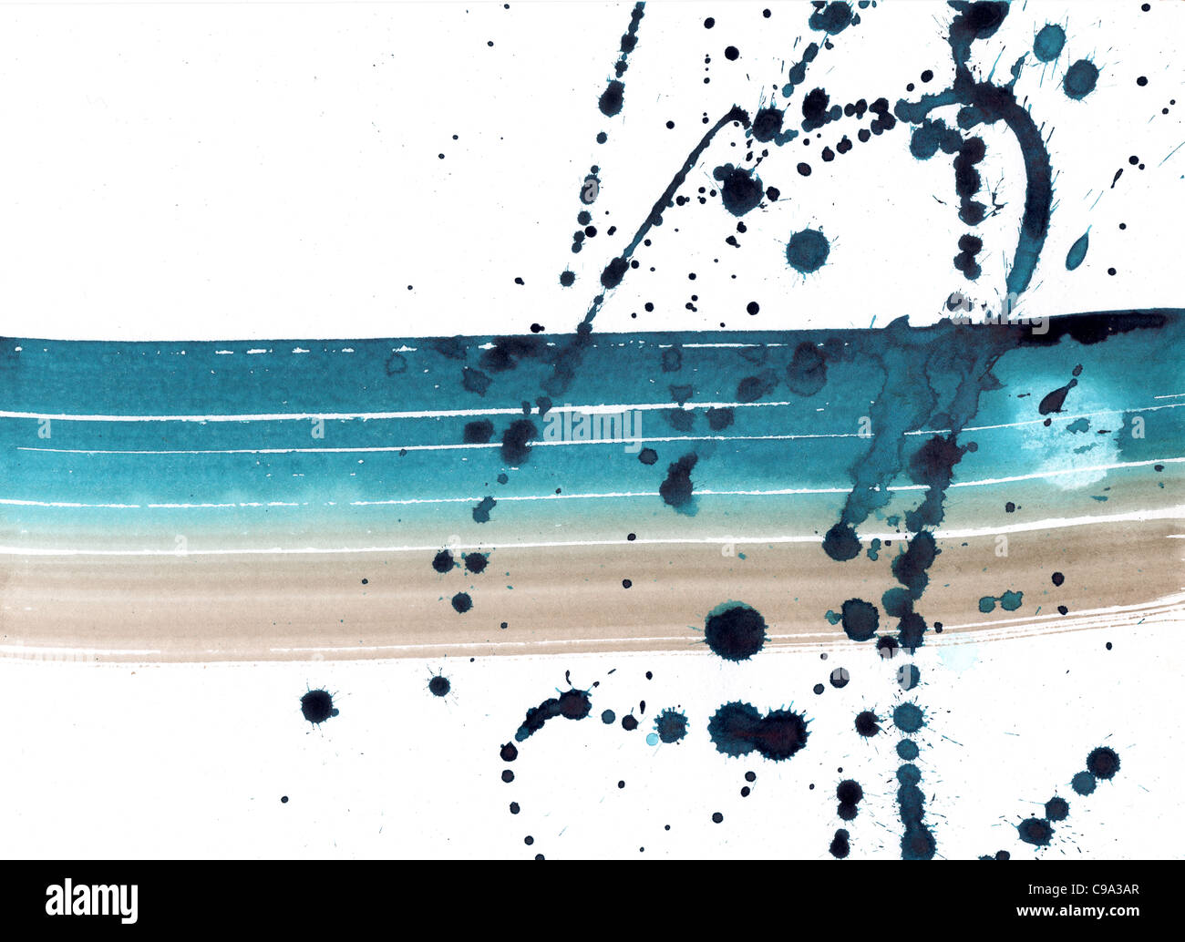 Colorful water color pouring on a paper a background overflowing Stock ...