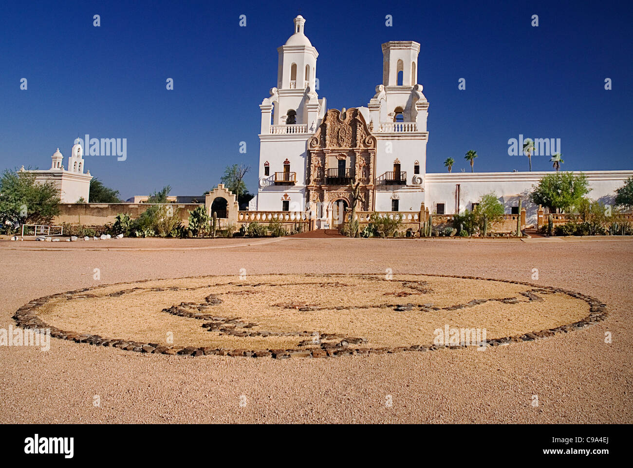 USA, Arizona, Tucson, Mission Church of San Xavier del Bac Stock Photo ...