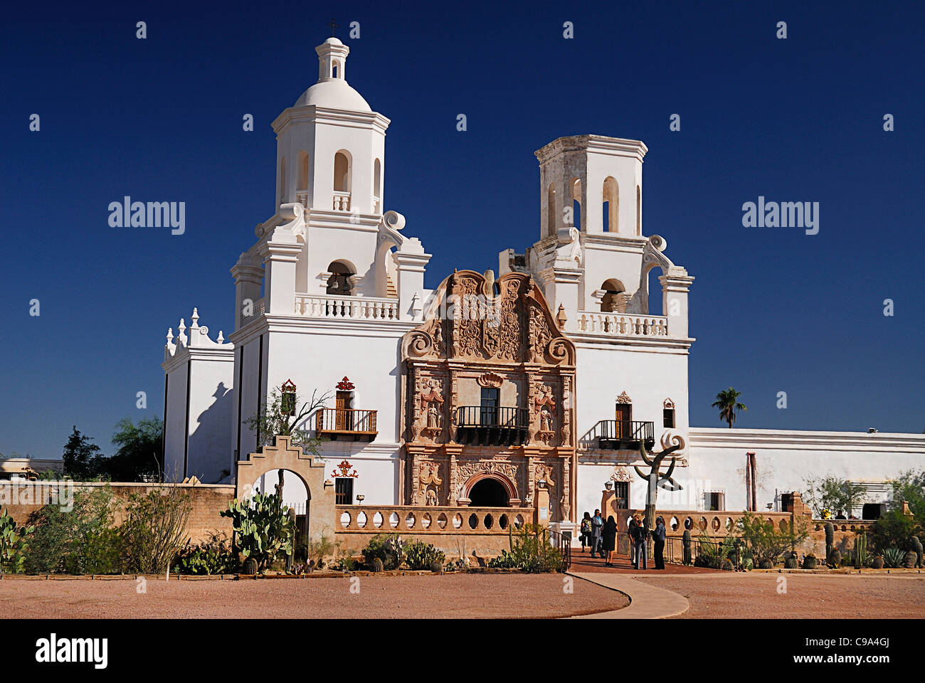 USA, Arizona, Tucson, Mission Church of San Xavier del Bac Stock Photo ...