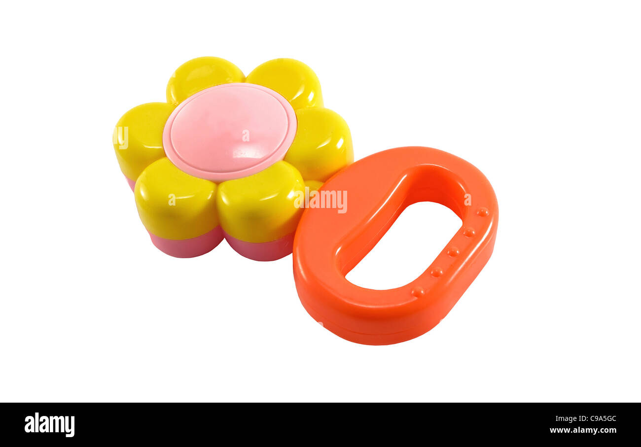 rattle isolated on a white background Stock Photo - Alamy