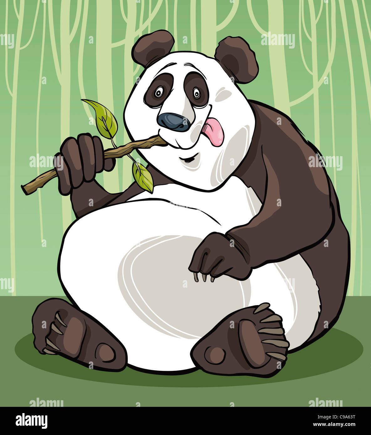 cartoon illustration of funny giant panda bear Stock Photo - Alamy