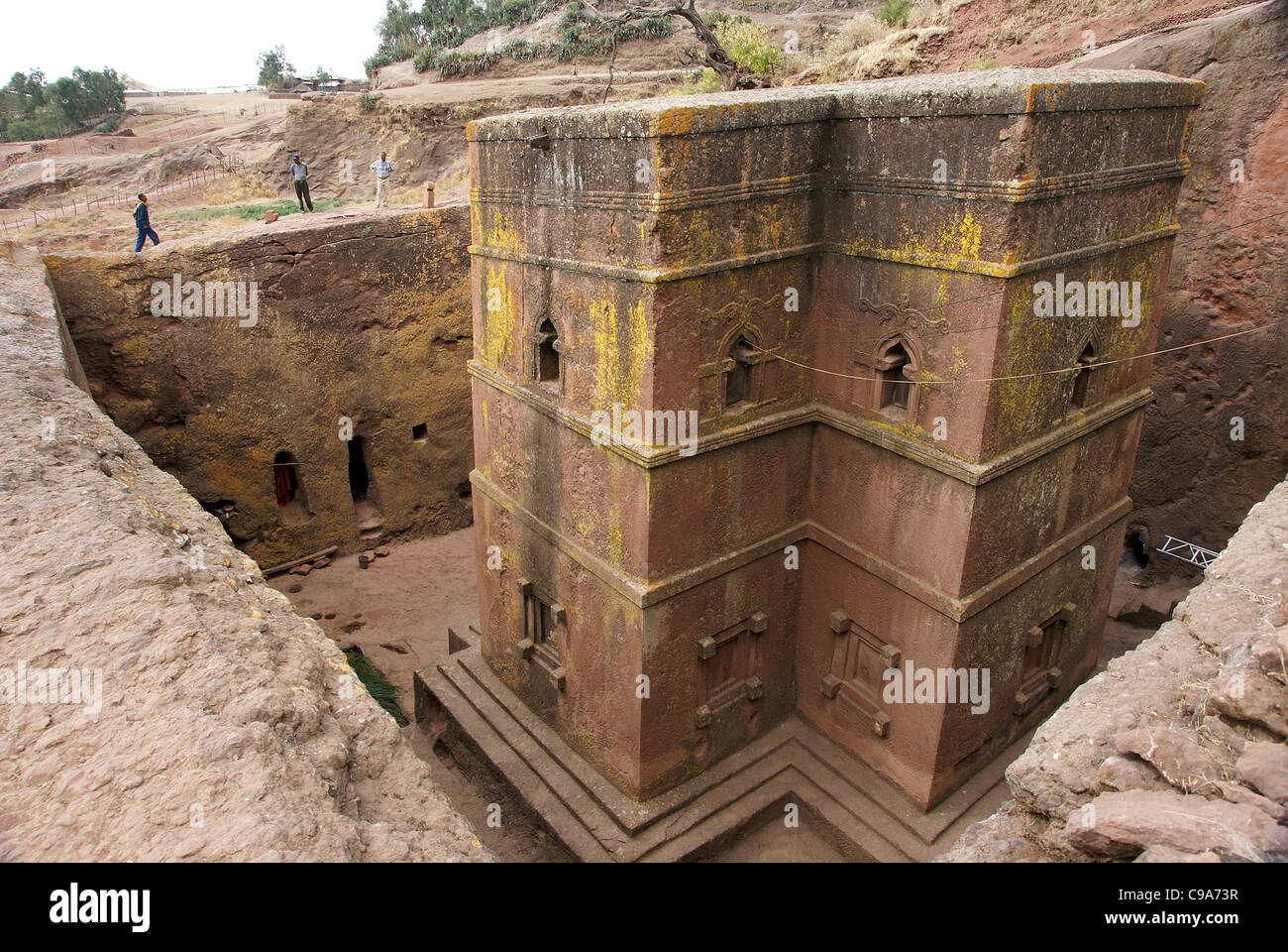 Exterior of Bet Giyorgis or the Church of St. George, a monolithic rock ...