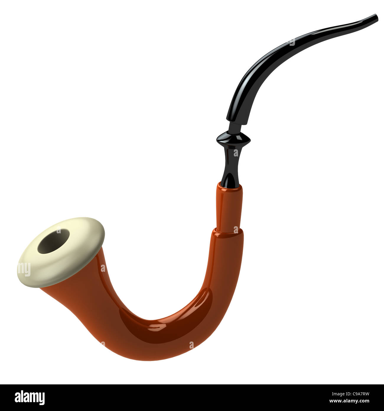 3d brown pipe isolated on white background Stock Photo - Alamy