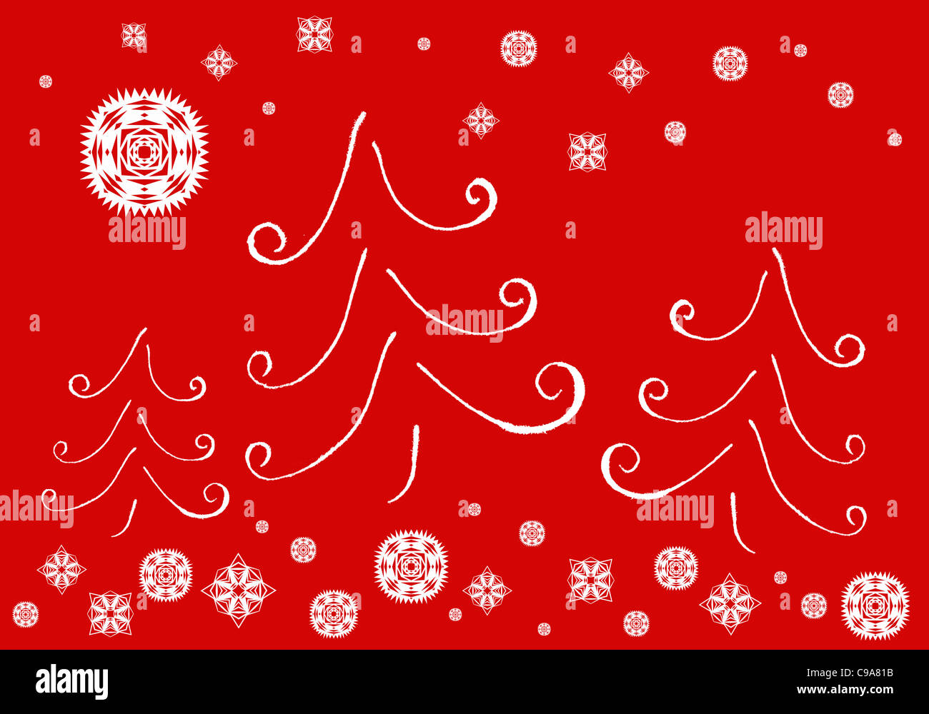 Winter background with trees Stock Photo - Alamy