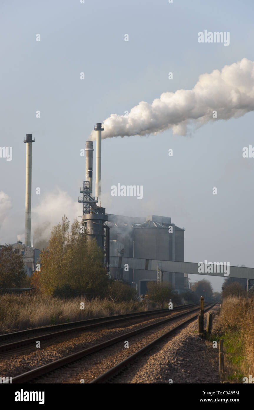 Railway line British Sugar beet factory Cantley Stock Photo - Alamy