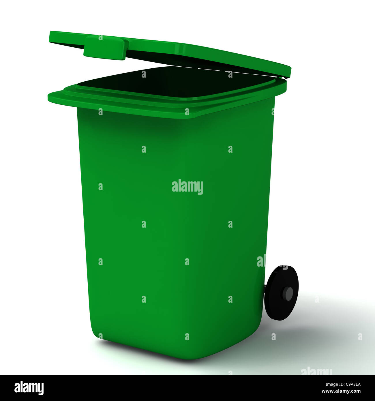 3d open green container isolated on white Stock Photo - Alamy