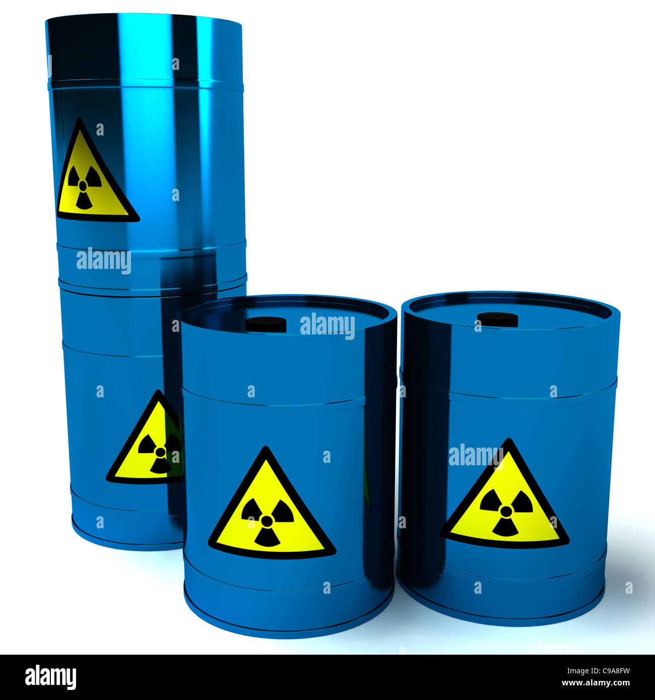 3d blue barrel radioactive waste isolated on white Stock Photo - Alamy