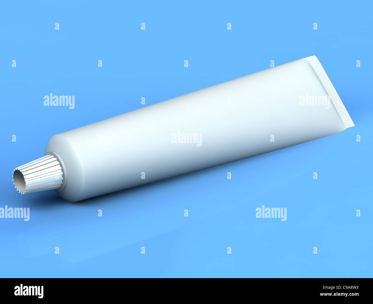 3d rendered toothpaste on the blue background Stock Photo - Alamy