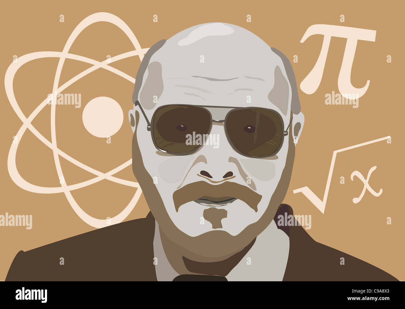 vector illustration of the physics teacher man Stock Photo - Alamy
