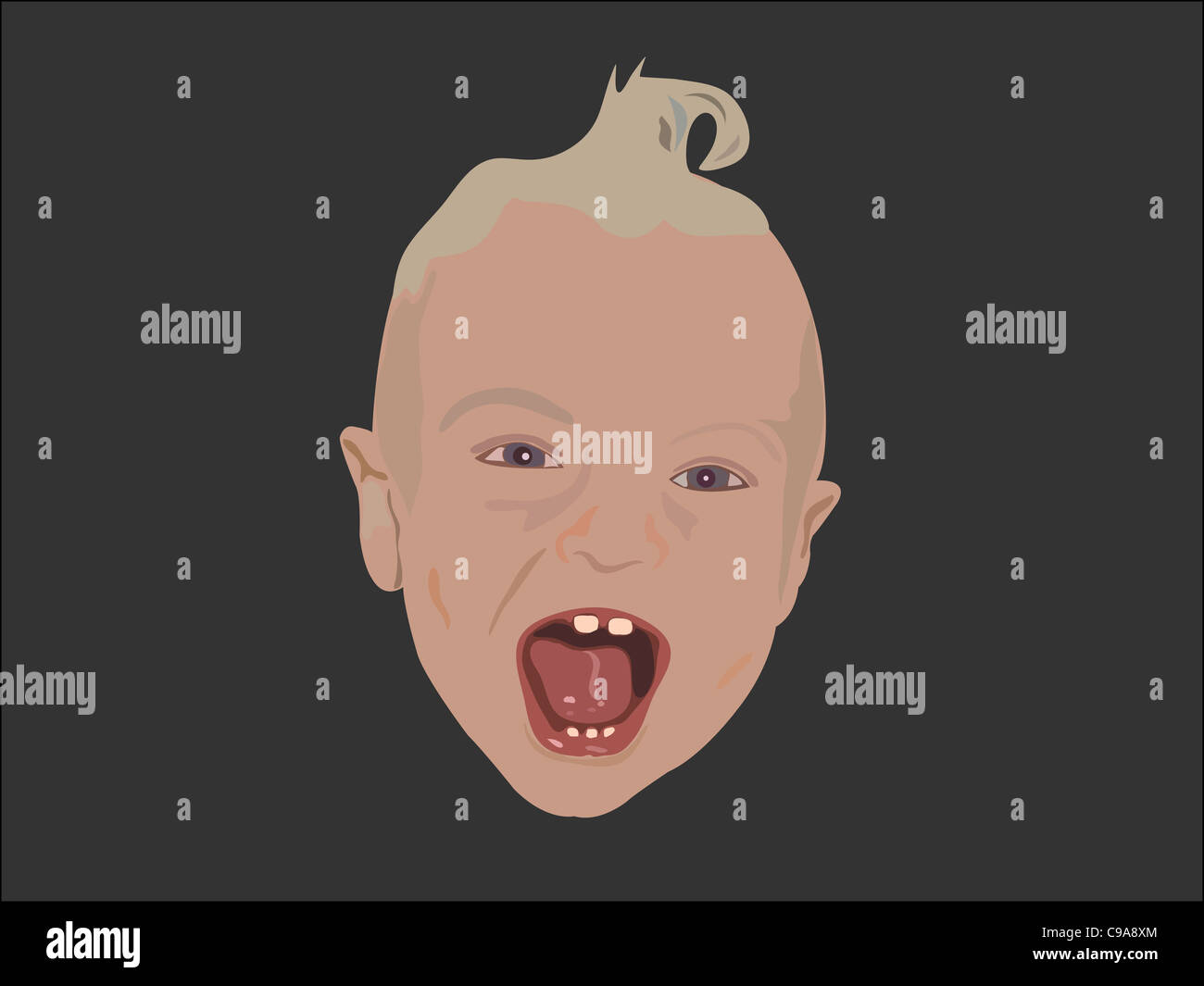 cute laughing baby head vector illustration isolated Stock Photo - Alamy