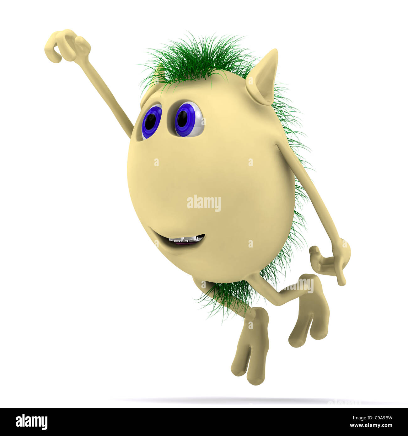 3D character puppet flying on the white background Stock Photo - Alamy
