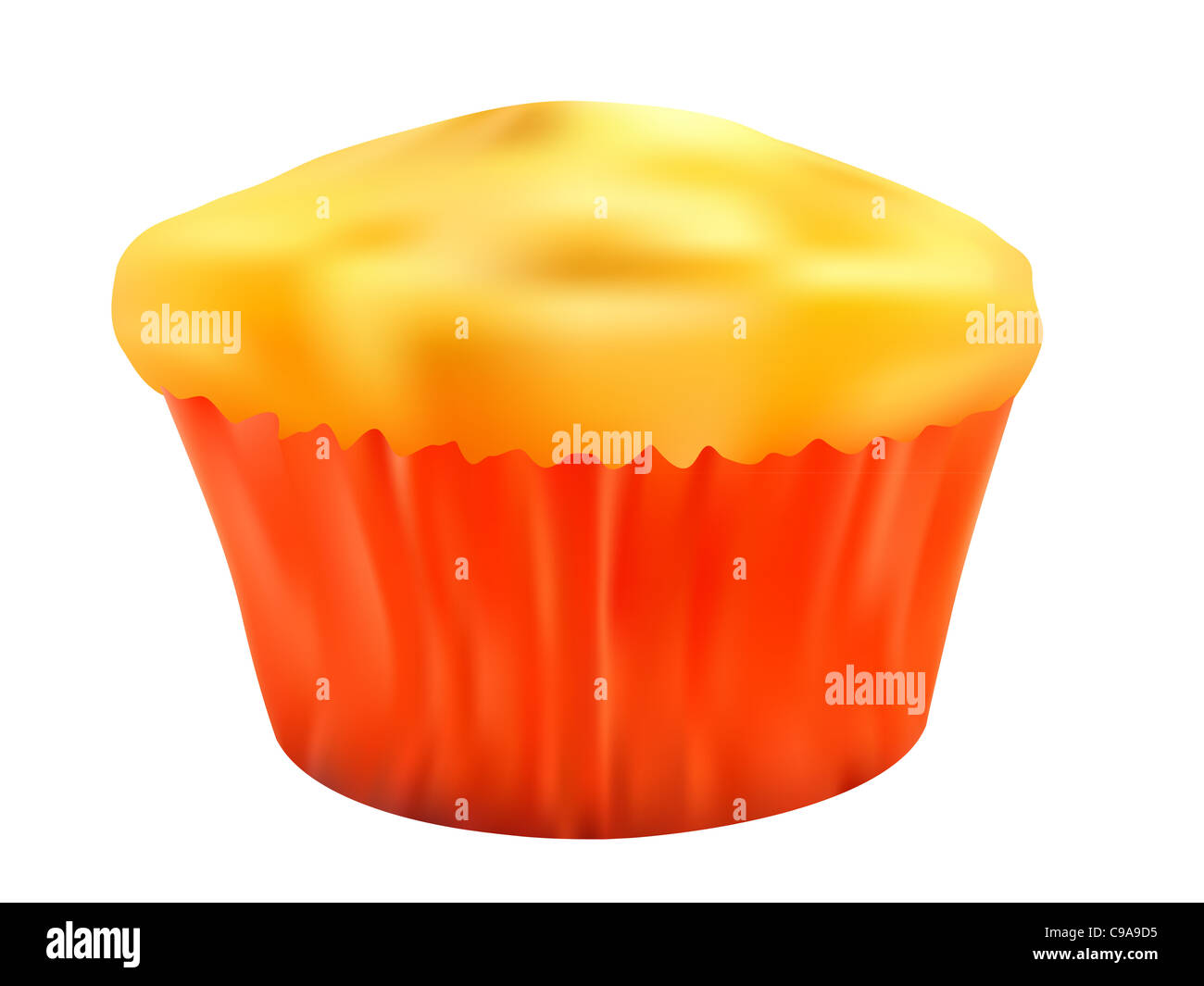 Zoomed tasty yellow muffin without raisins and blueberry Stock Photo ...