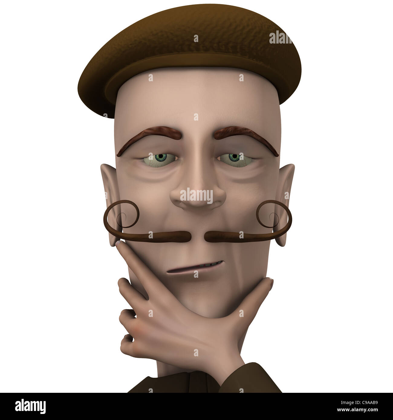 School teacher express thoughtful emotion on white background Stock ...