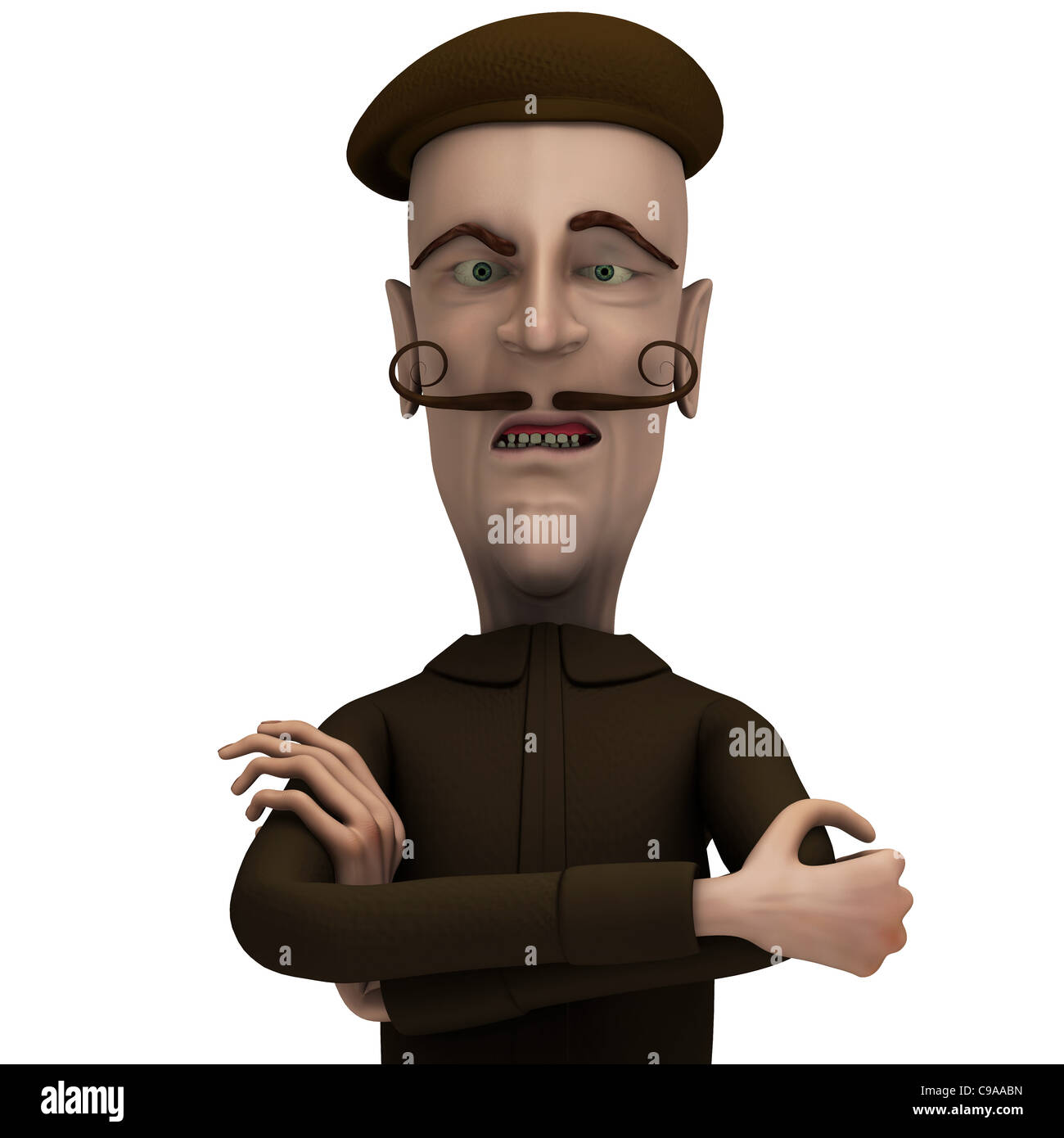 School teacher express sore emotion on white background Stock Photo - Alamy