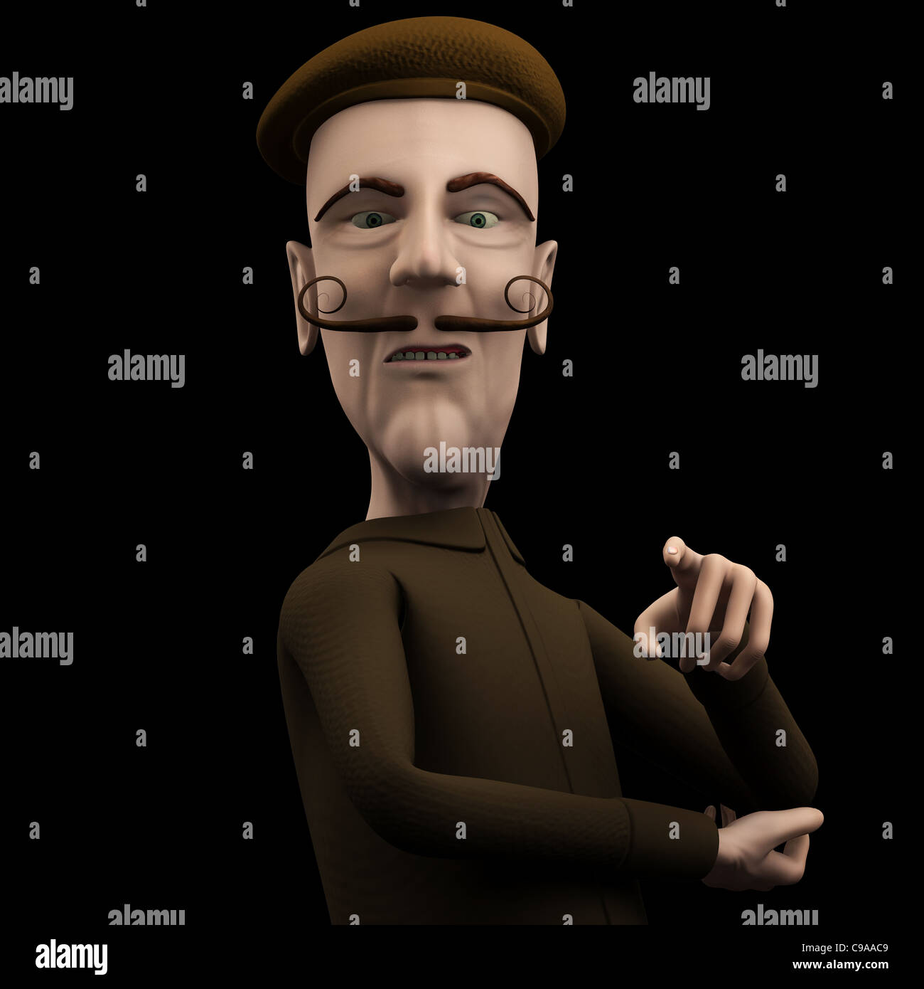 School teacher express arrogance emotion on white background Stock ...