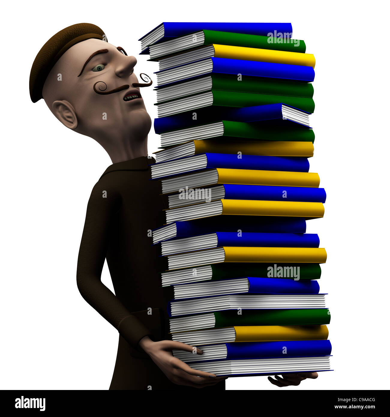 School teacher carryng a pack of history books Stock Photo - Alamy