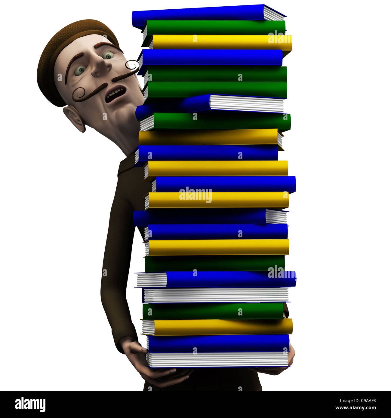 Teacher carryng a pack of books to class Stock Photo - Alamy