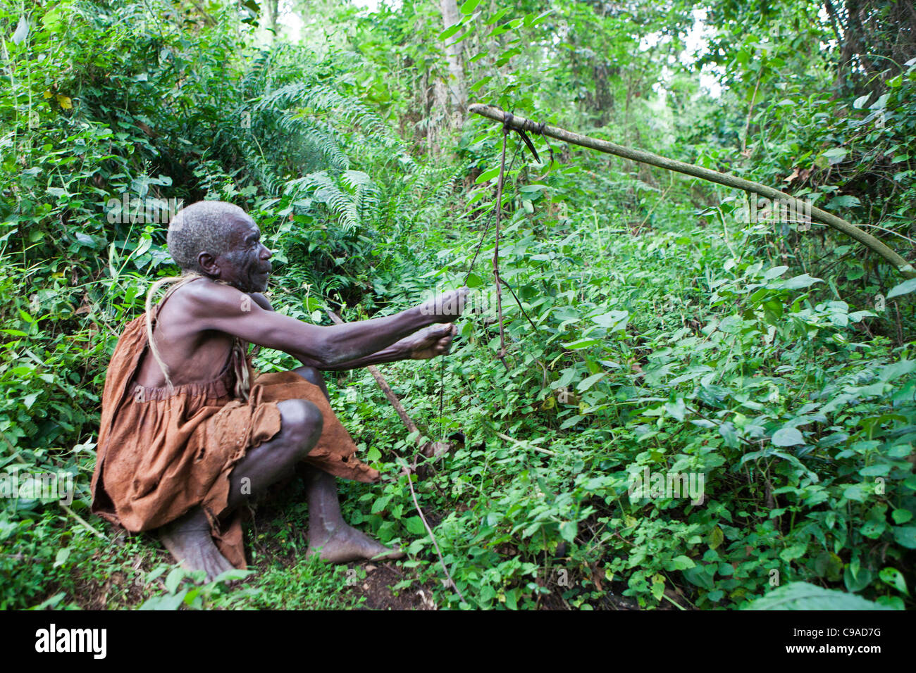 Hunter of Mukuno village, traditional Batwa indigenous tribe from the ...