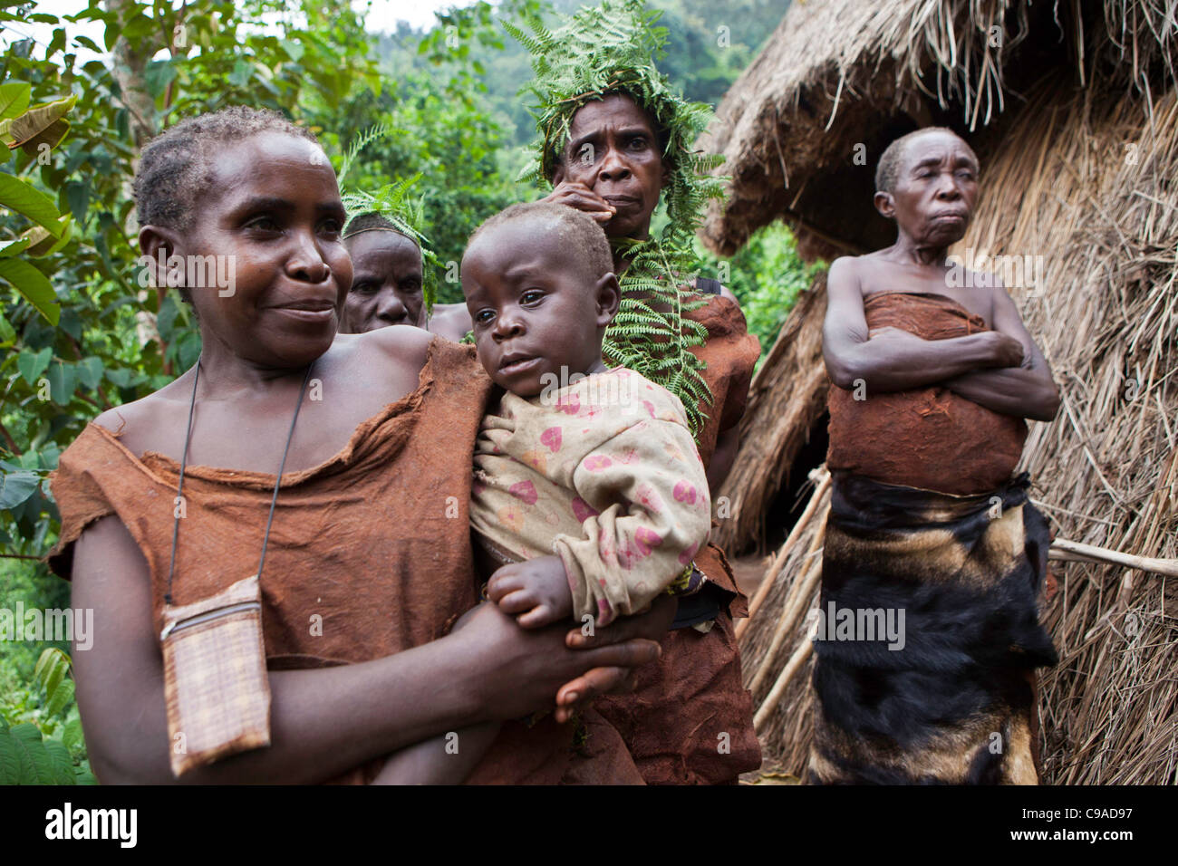 People of Mukuno village, traditional Batwa indigenous tribe from the ...