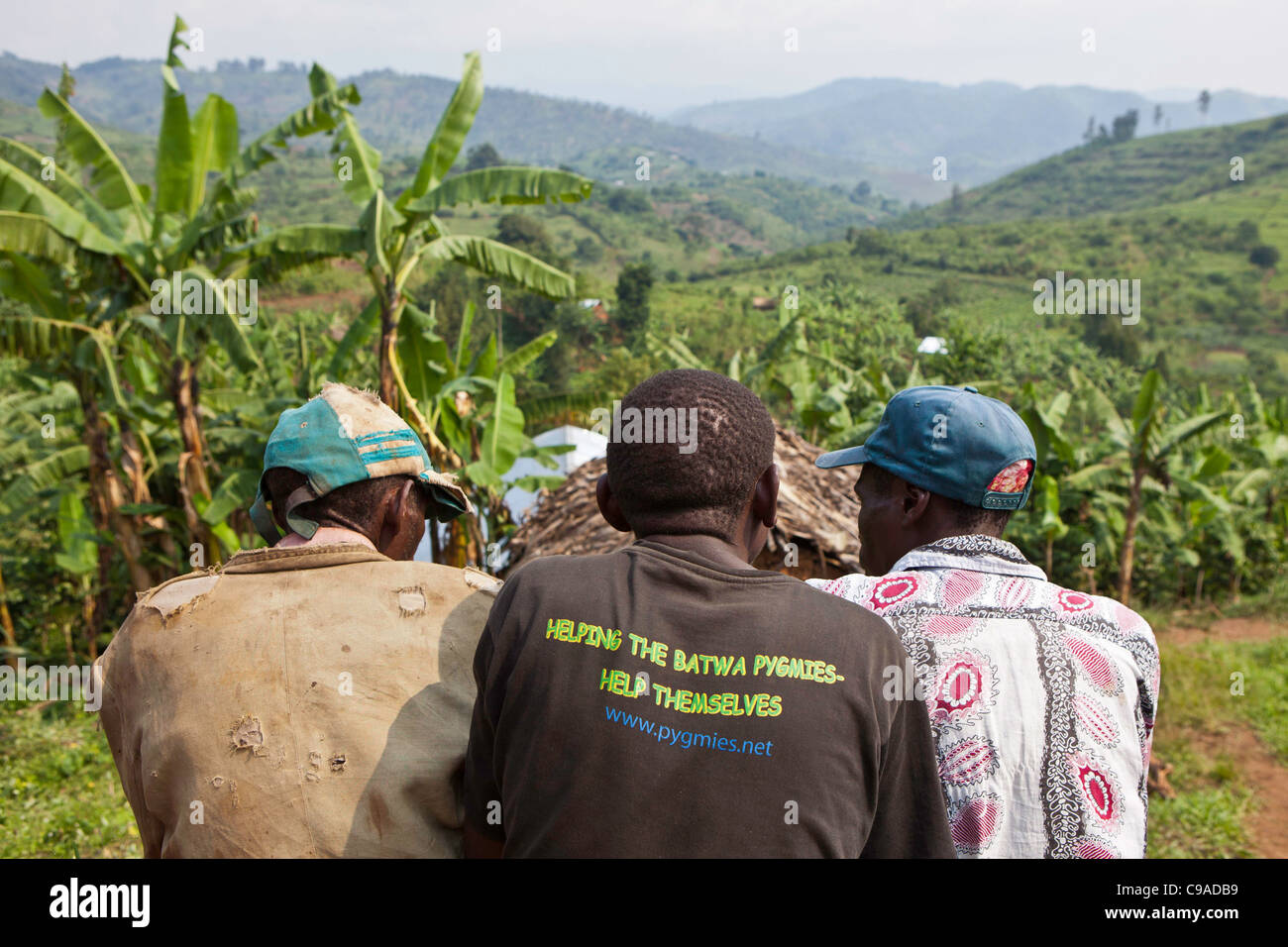 Locals from the Batwa tribe community gather for the funeral of Matale ...